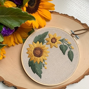 PDF Pattern, Sunflower Half Wreath, Embroidery Pattern, Summer - Etsy