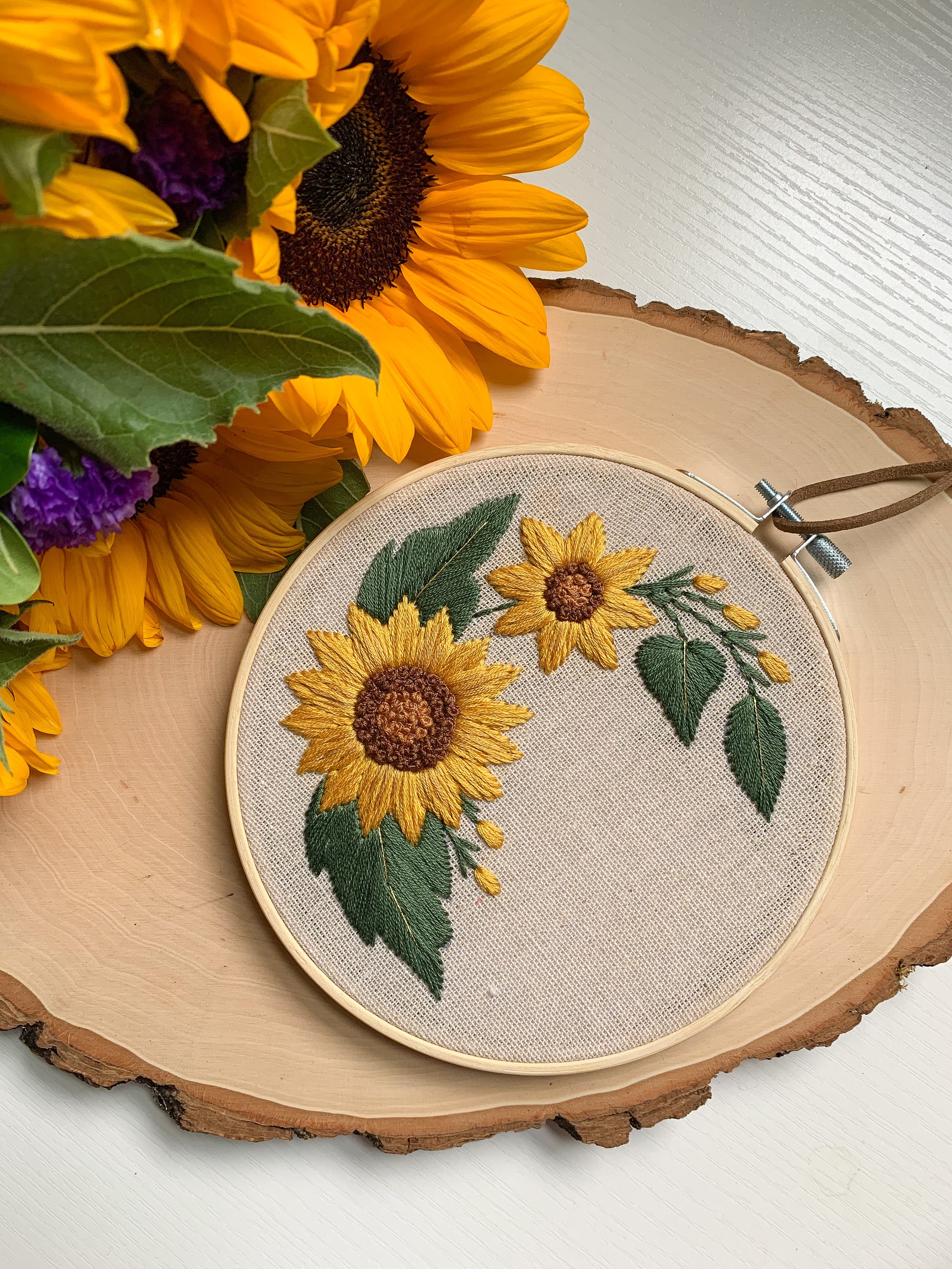 PDF Pattern, Sunflower Half Wreath, Embroidery Pattern, Summer - Etsy