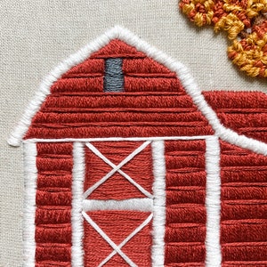 PDF Pattern, Red Barn, Fall Embroidery, Farmhouse, Autumn Craft ...