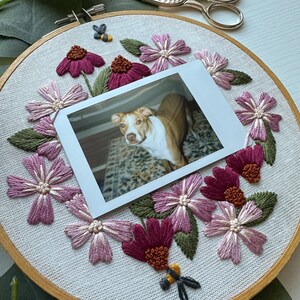 PDF Pattern, Flower Embroidery, Instax Mini Polaroid Frame, Photo ...