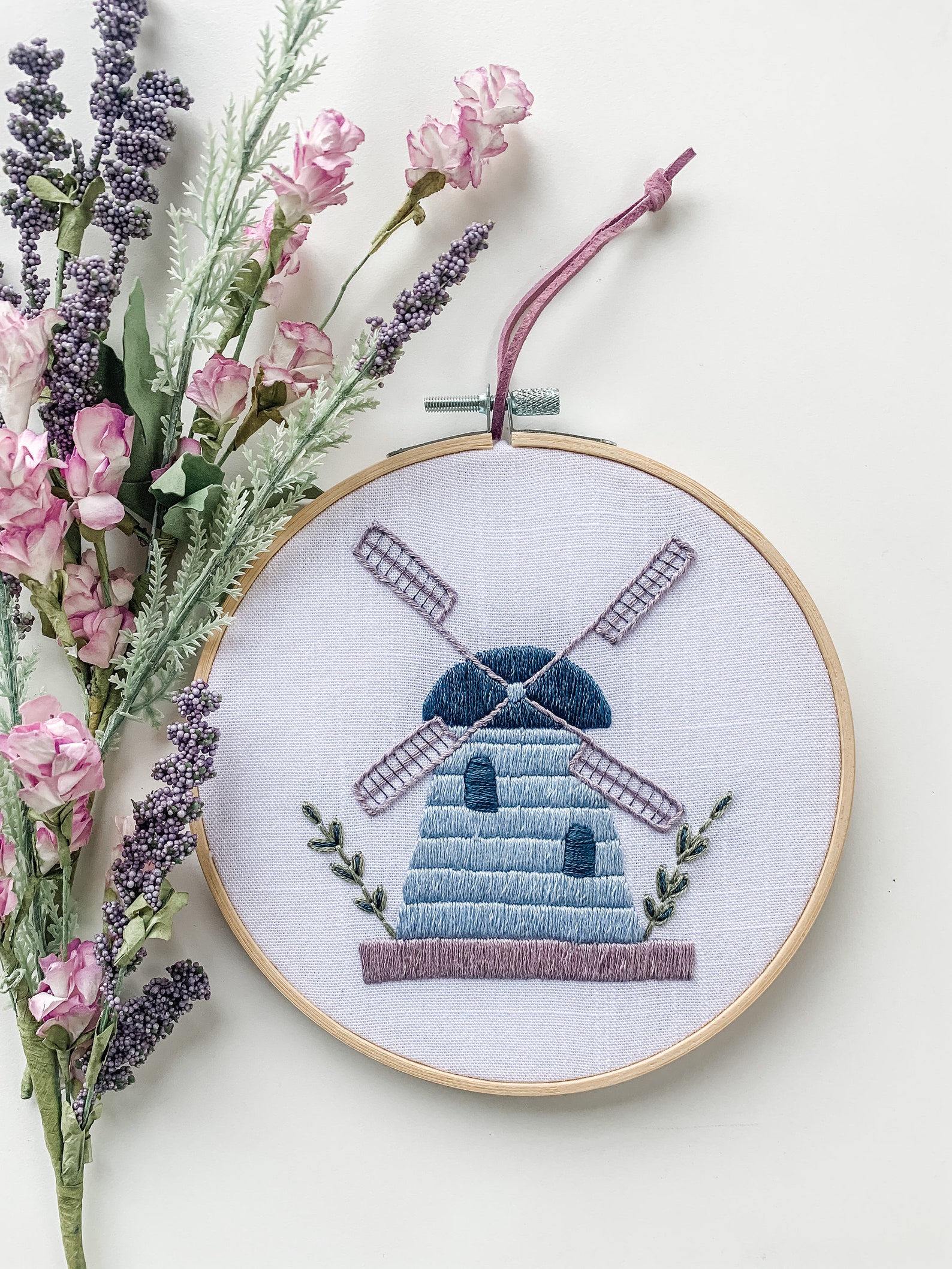 Windmill Hand Embroidery Pattern Holland Countryside Cute | Etsy