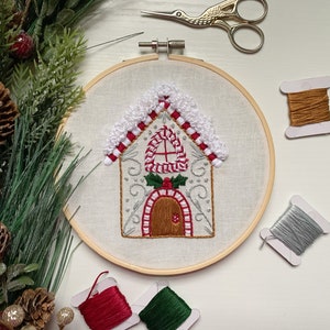PDF Pattern, Gingerbread House, Christmas Embroidery, Embroidery ...