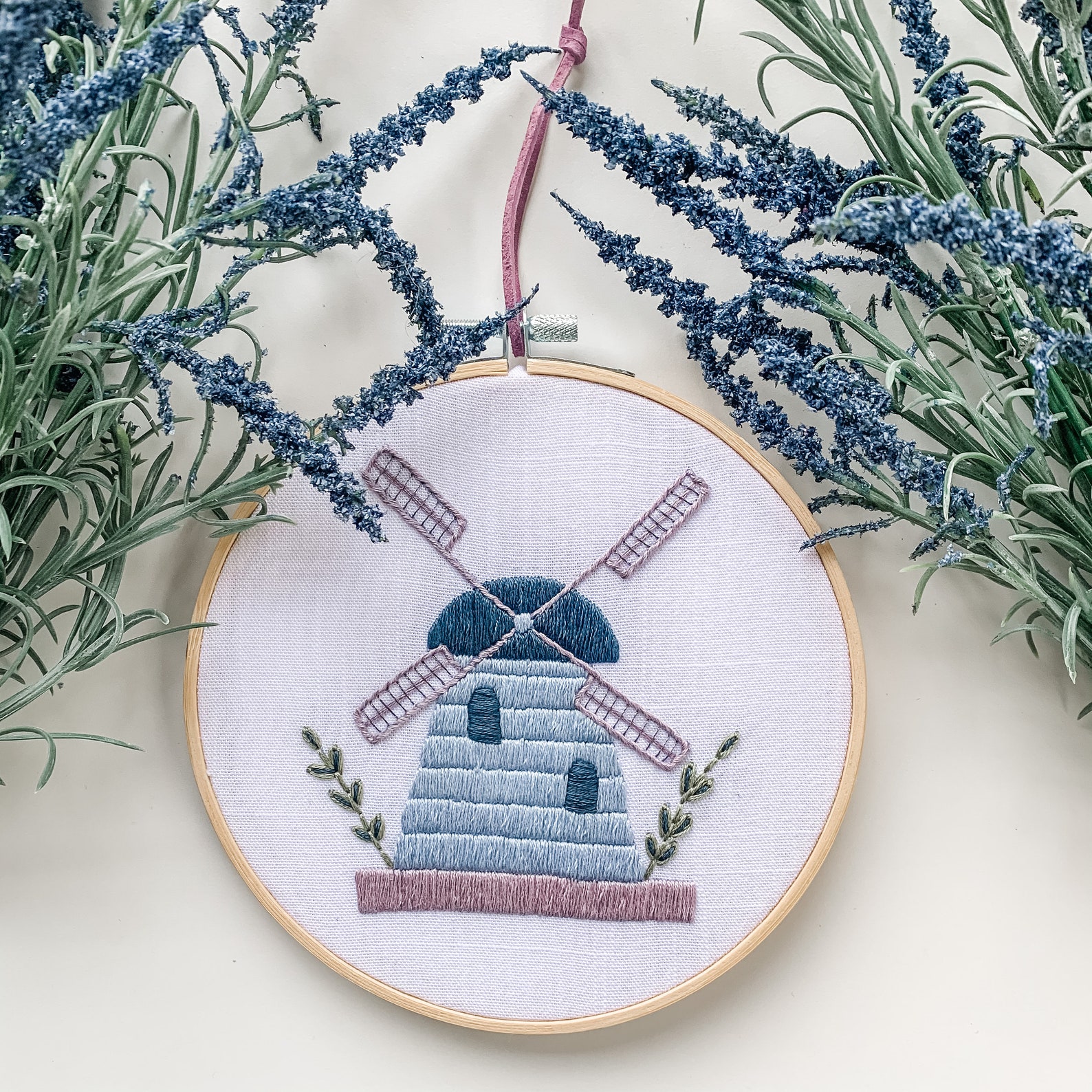 Windmill Hand Embroidery Pattern Holland Countryside Cute - Etsy
