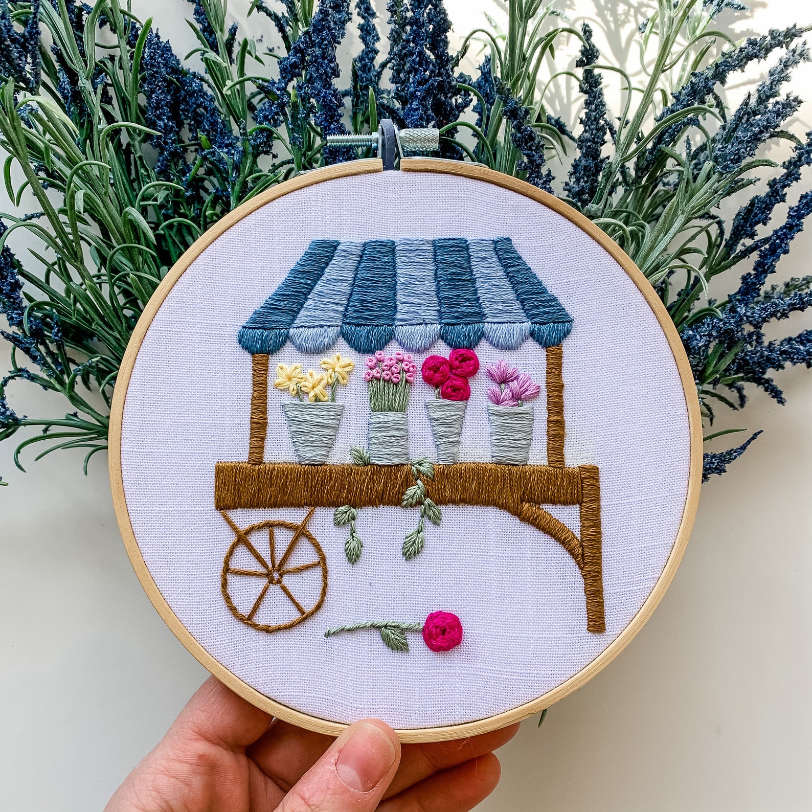 PDF Pattern Flower Cart Embroidery Pattern Floral - Etsy