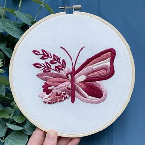 PDF Pattern, Floral Butterfly, Embroidery Pattern, Garden Design ...