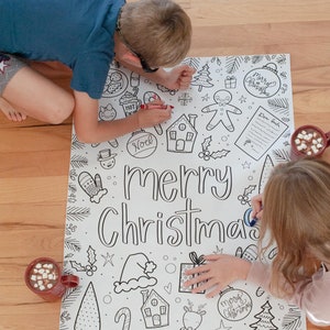 Giant Coloring Poster Christmas Printable Coloring Sheet Instant ...