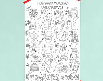 Colorable 36x24 Countdown Till Christmas Poster - Etsy