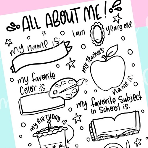 Fill in the Blank All About Me Template for Students - Etsy UK
