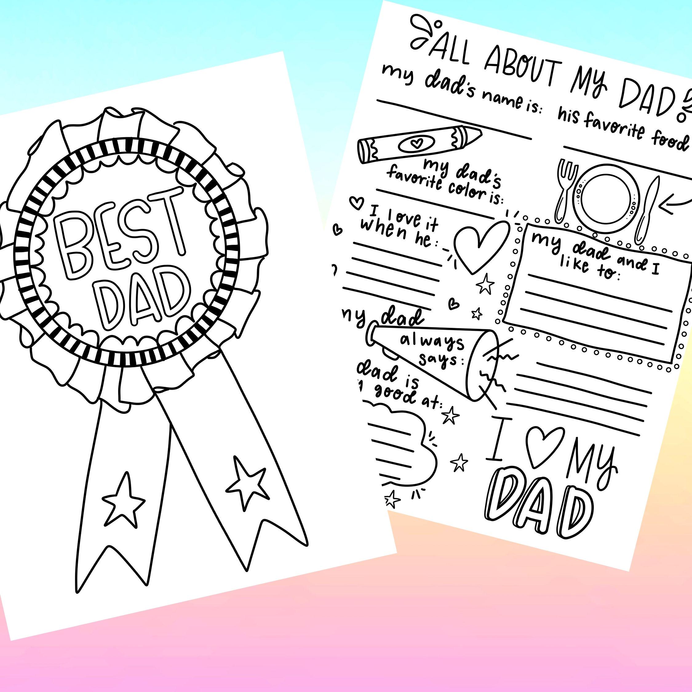 Father's Day Activity Bundle Coloring Pages - Etsy