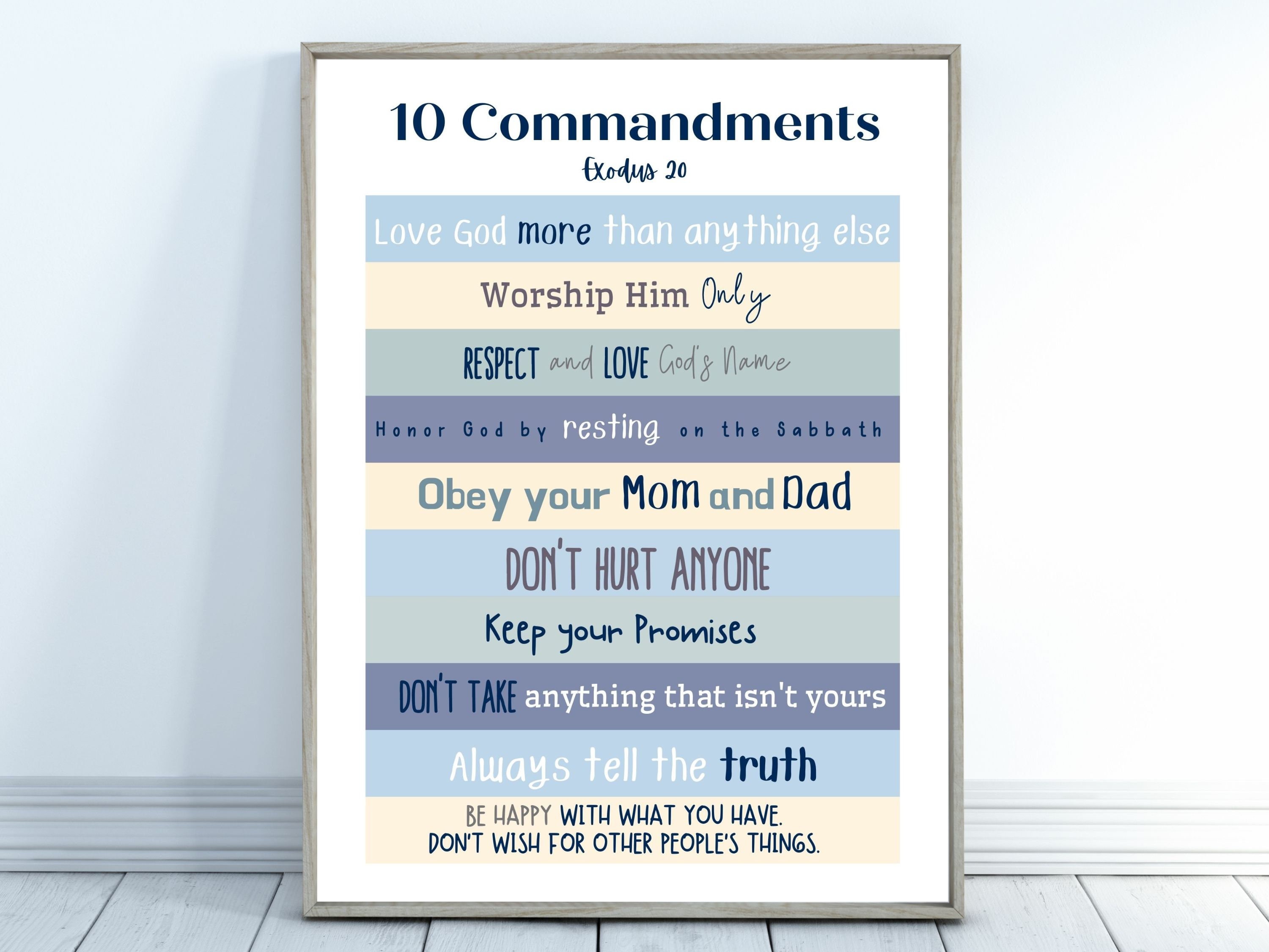 Ten Commandments For Kids Poster