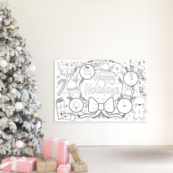 Giant Coloring Poster Happy Holidays Christmas Activity Plus - Etsy