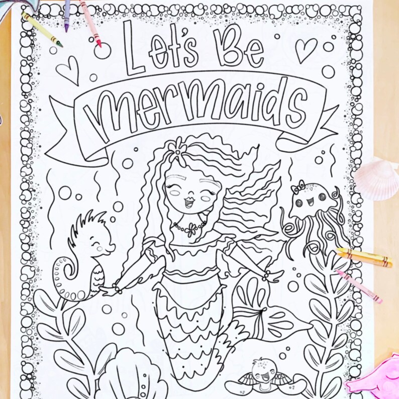 Giant Coloring Poster Mermaid Coloring Pages Printable Coloring Page ...