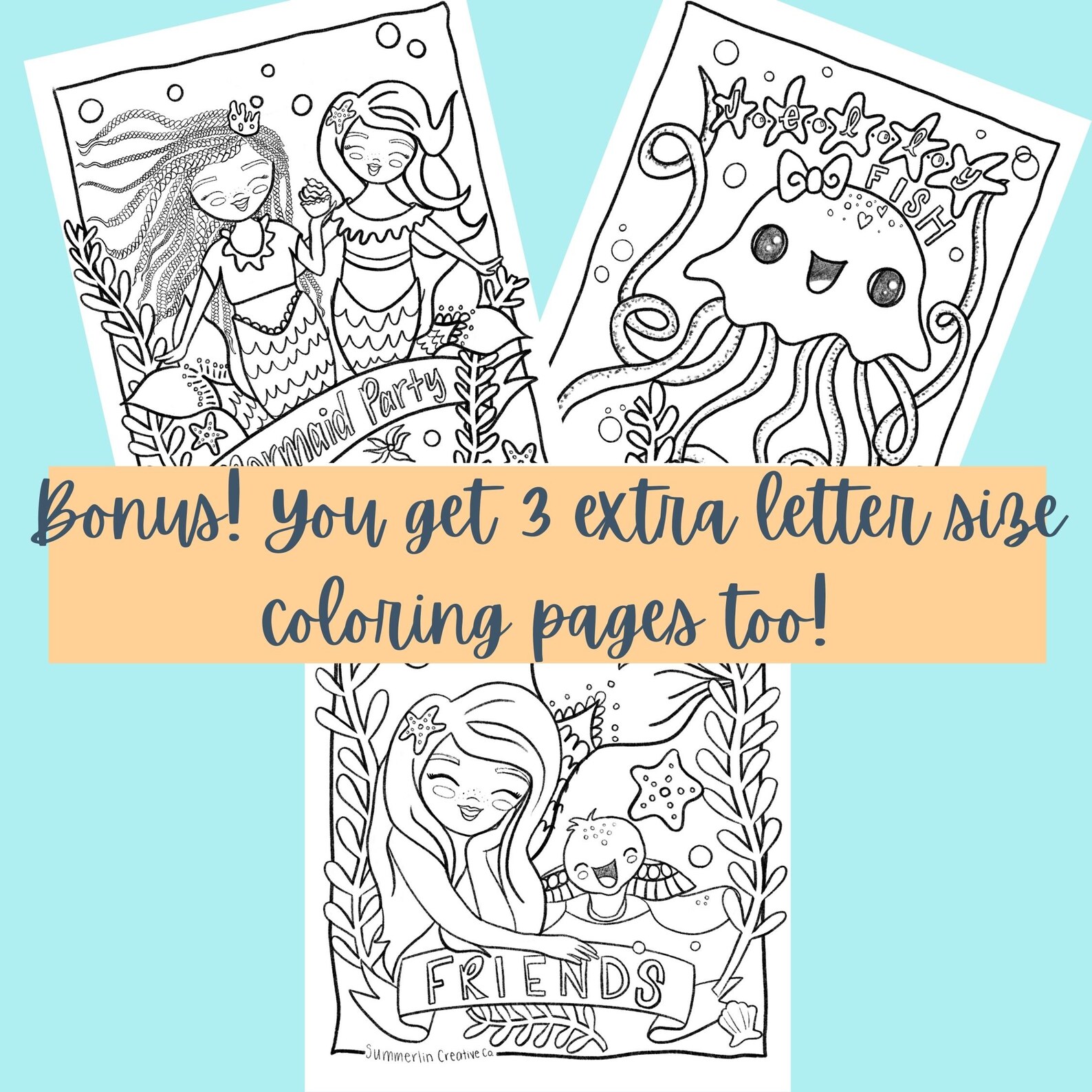 Mermaid Giant Coloring Poster Printable - Etsy
