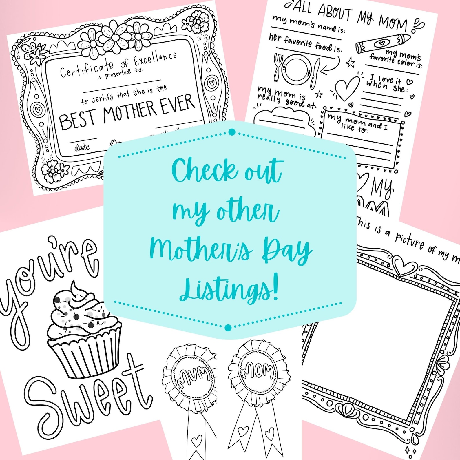 All About My Mom Mum Fill in the Blank Printable for Mother's Day 303 ...