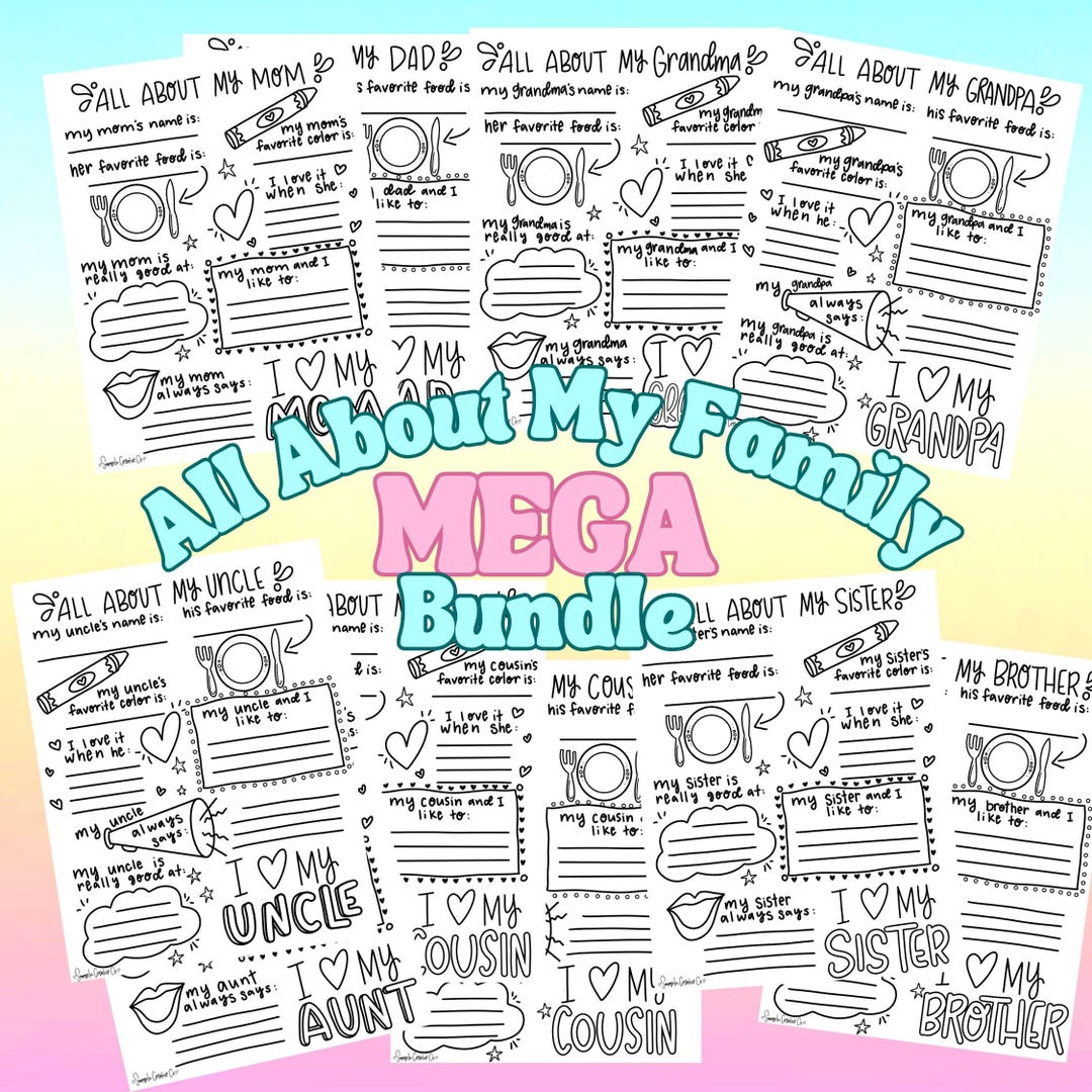 All About My Family Mega Bundle Fill in the Blank Printable ...