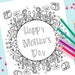 Mother Day Coloring Page, Bee Coloring Page 303 - Etsy