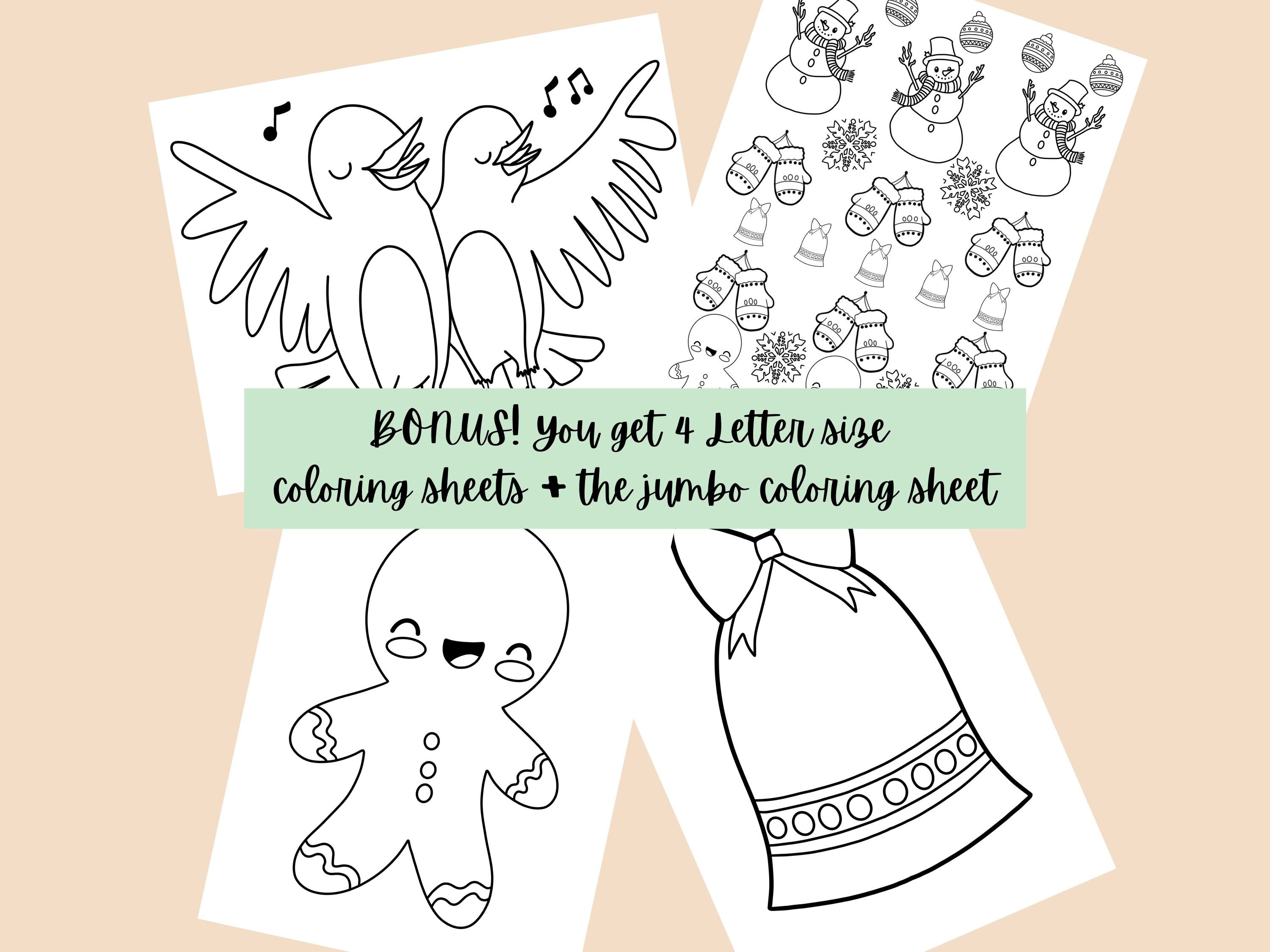 Giant Coloring Poster Happy Holidays, Christmas Activity, Plus 4 Free ...
