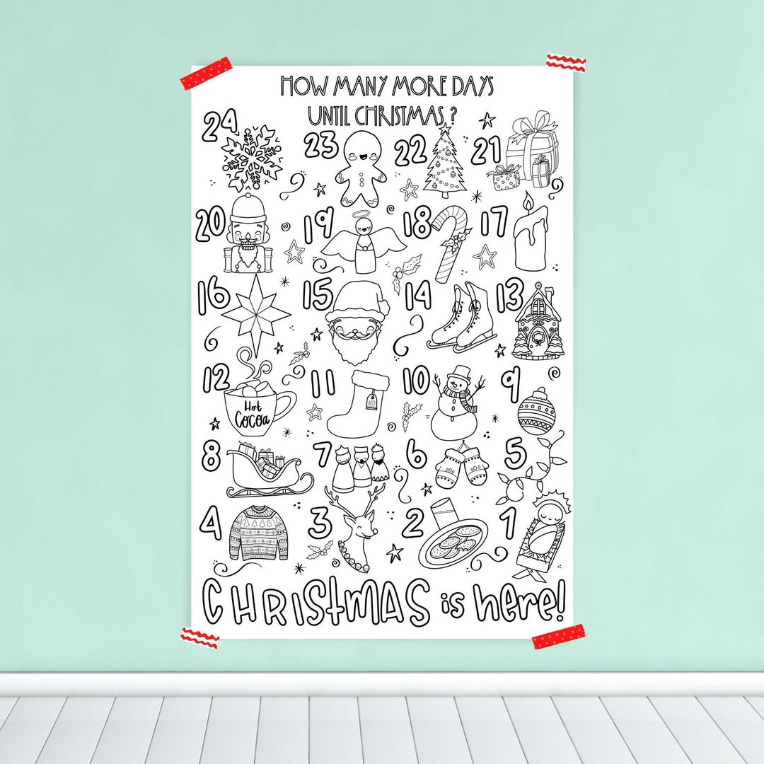 Christmas Family Activity, Giant Coloring Poster, Christmas Countdown ...