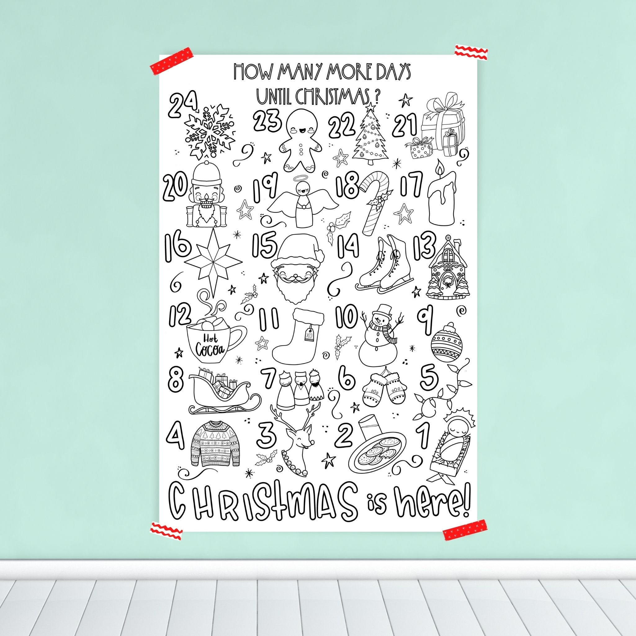 Christmas Family Activity Giant Coloring Poster Christmas - Etsy