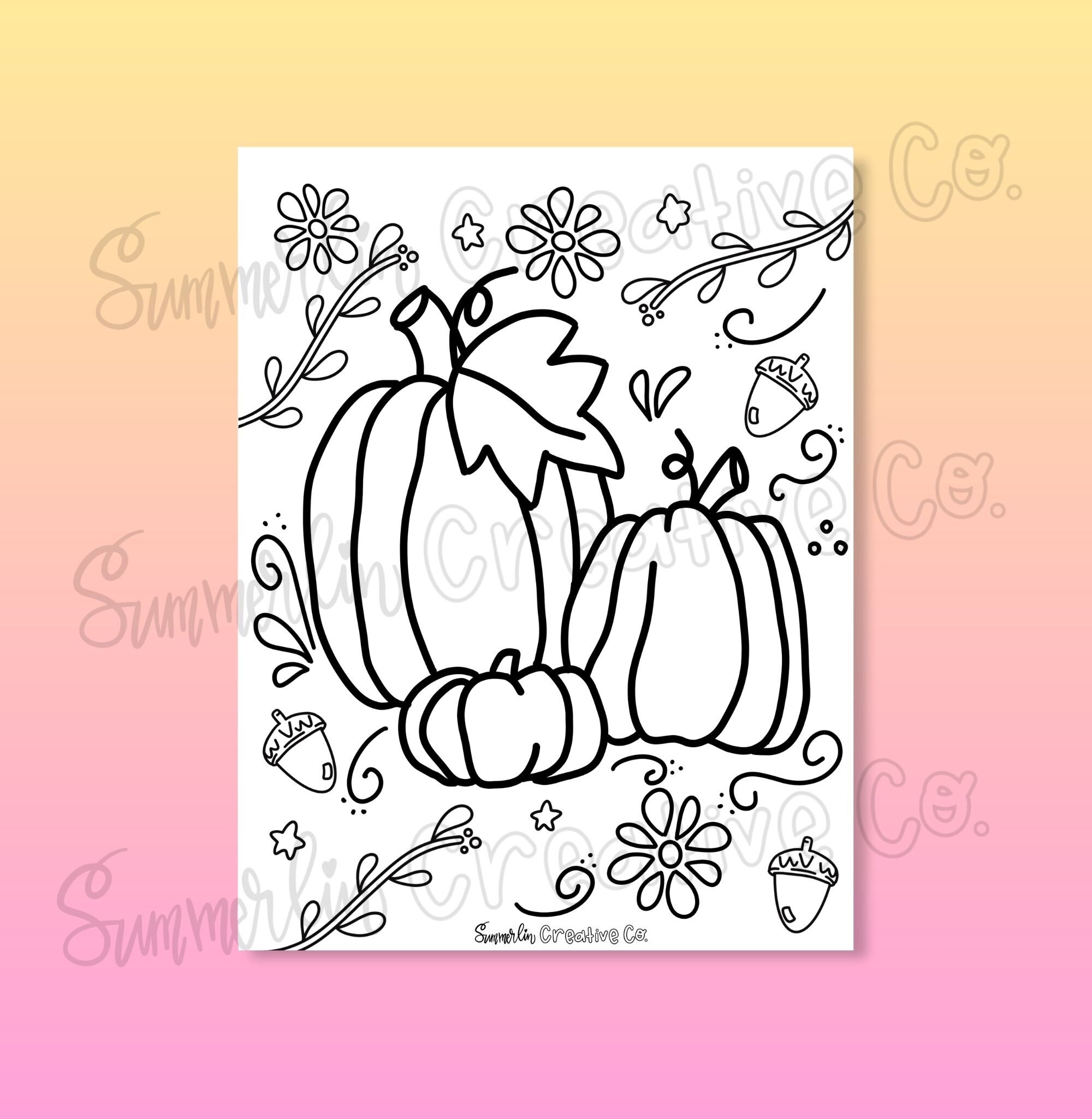 Fall Coloring Page Bundle, Printable Activity - Etsy