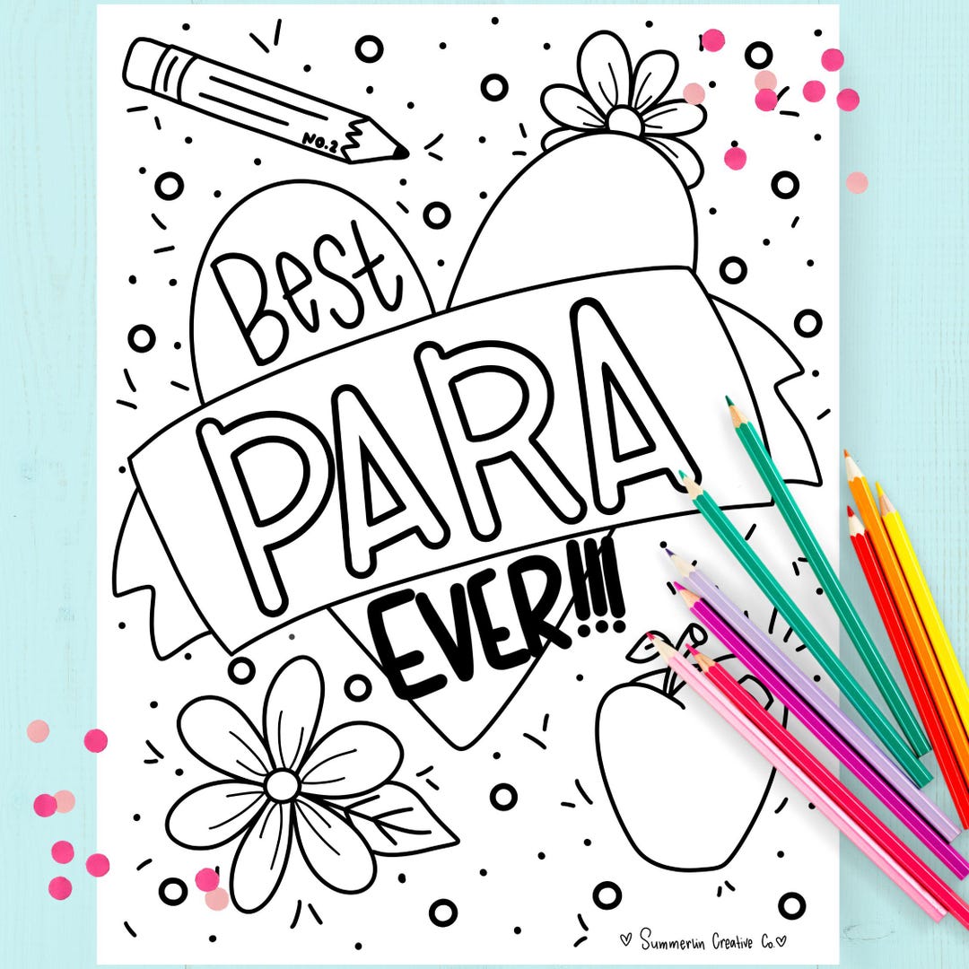 Best Para Coloring Page, Amazing Para Ribbon Cutout, Para Teacher ...