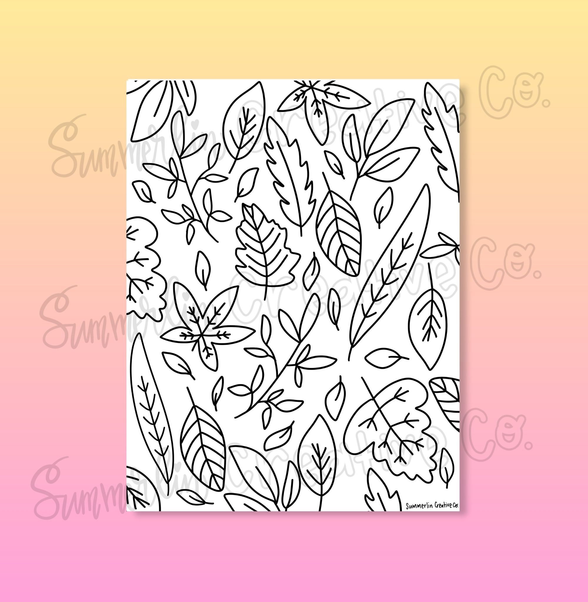 Fall Coloring Page Bundle, Printable Activity - Etsy