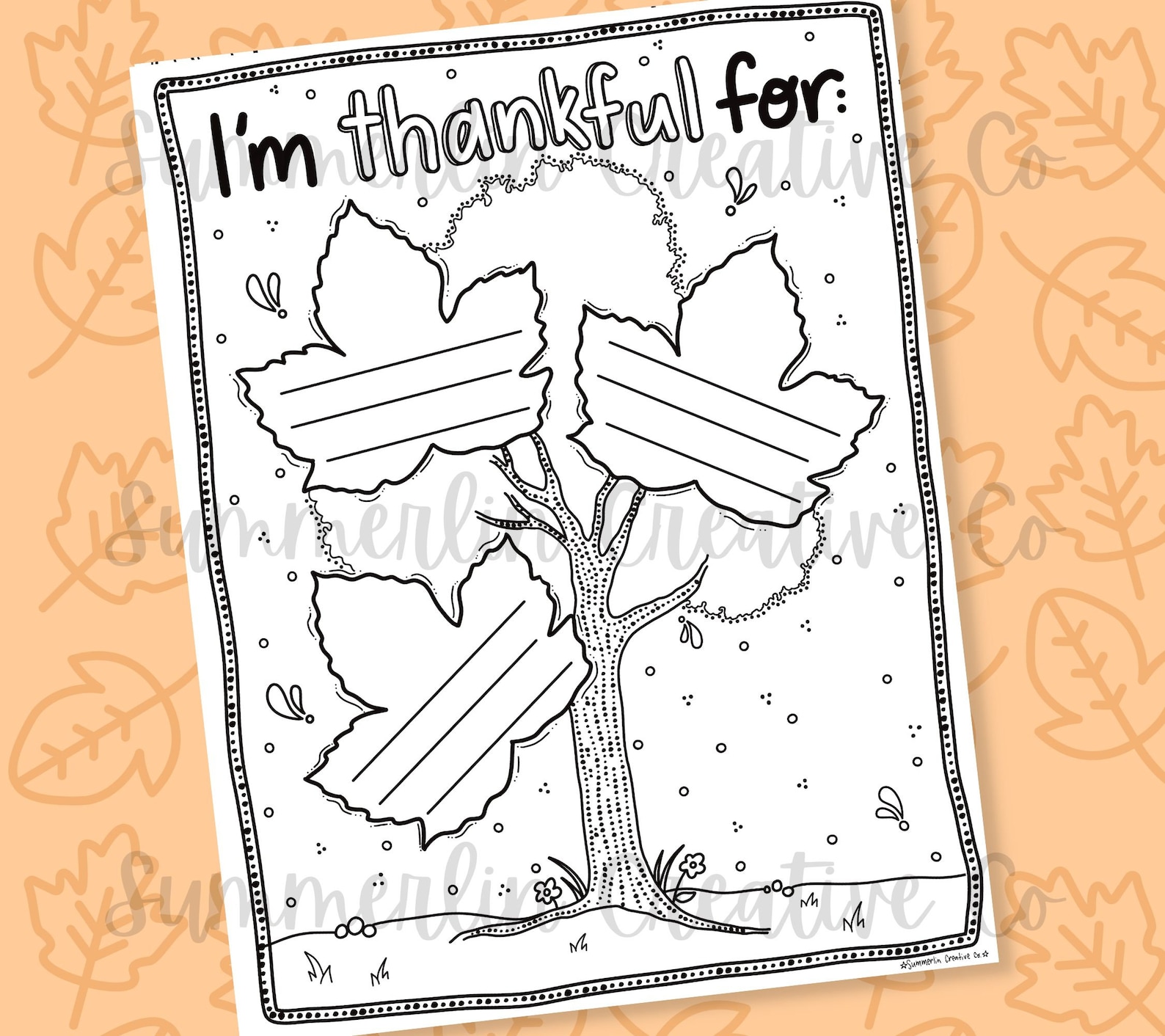 Thankful Tree Coloring Pages, Gratitude Worksheet for Kids, Printable ...