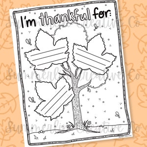 Thankful Tree Coloring Pages, Gratitude Worksheet for Kids, Printable ...