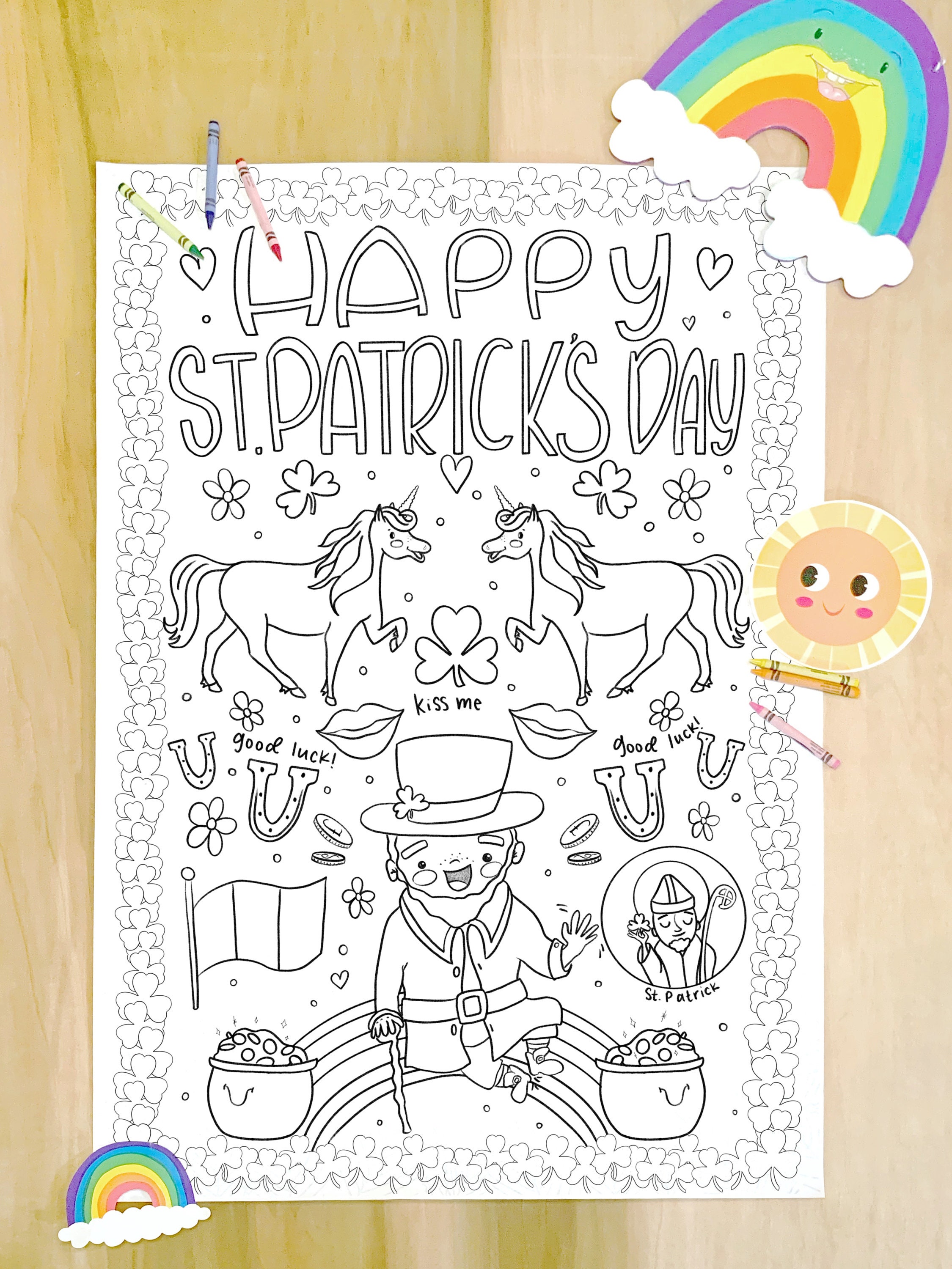 Giant Coloring Poster for St. Patrick's Day Printable Coloring Pages ...