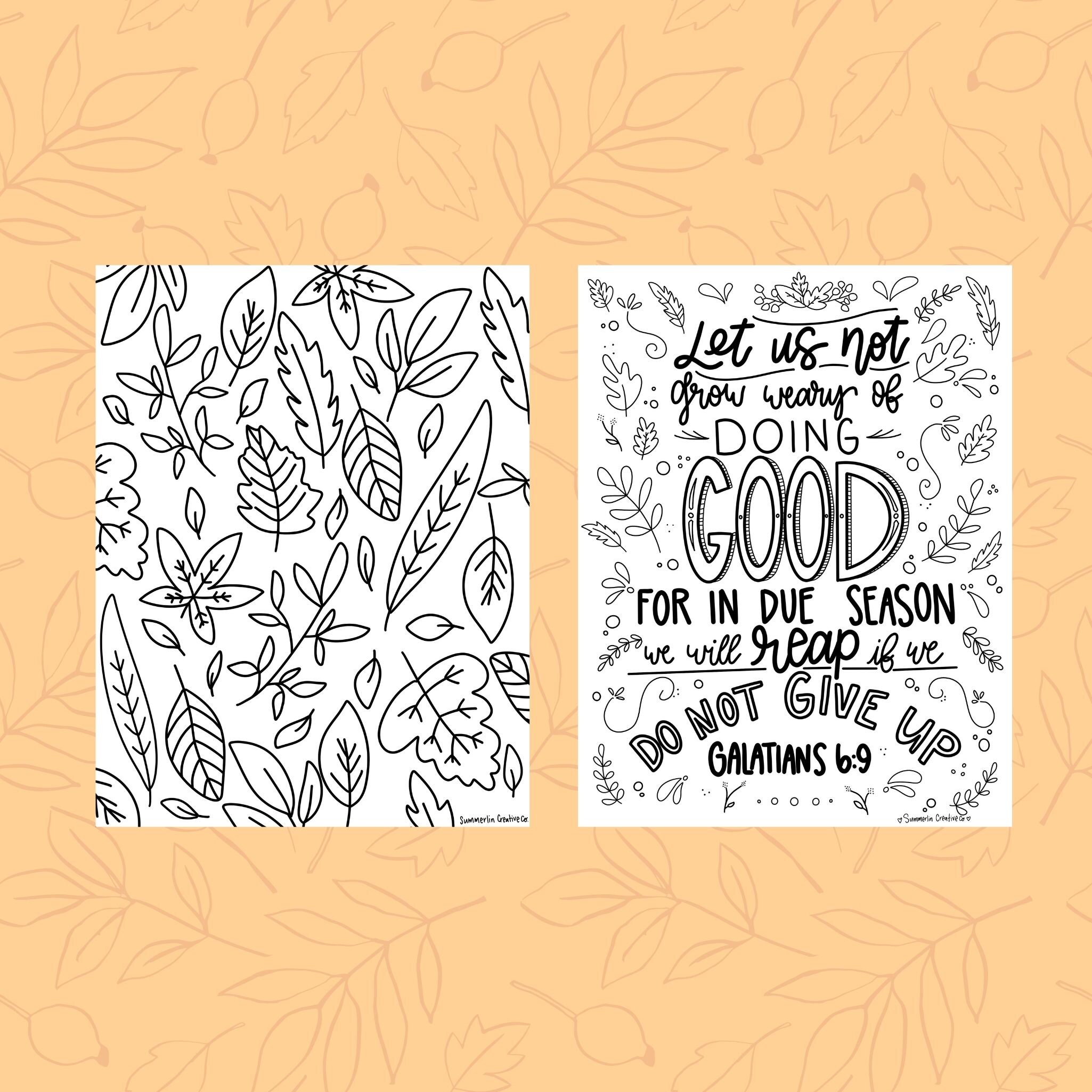 Fall Coloring Page Bundle Printable Activity | Etsy