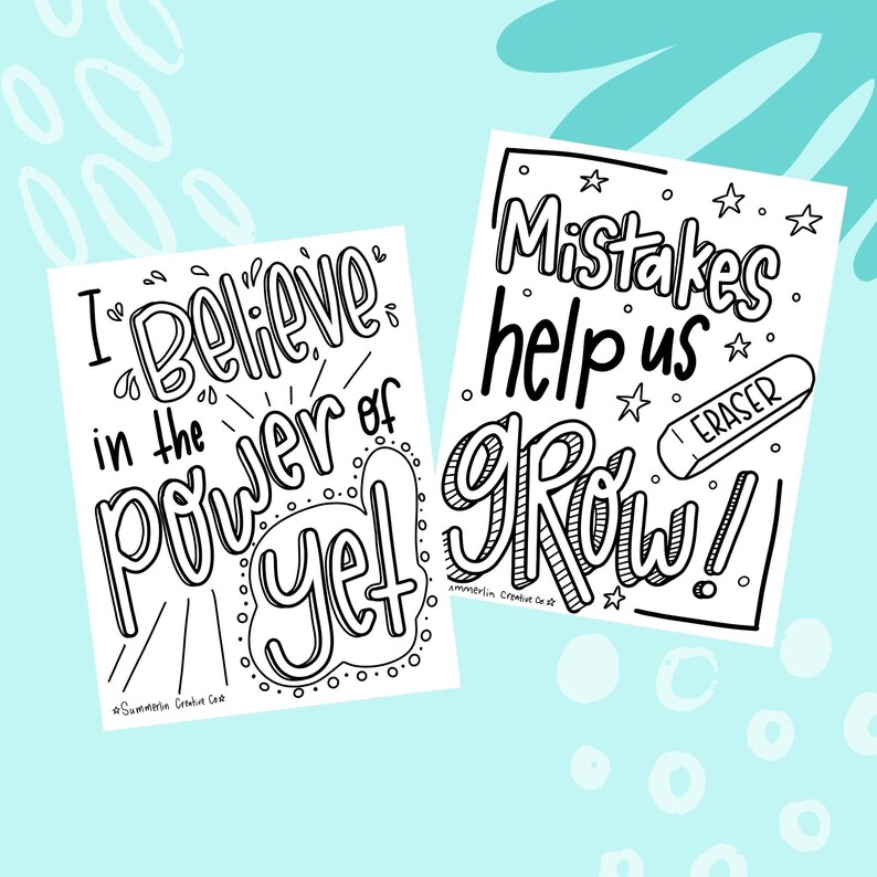 Growth Mindset Coloring Pages, Classroom Coloring Positive Affirmations ...