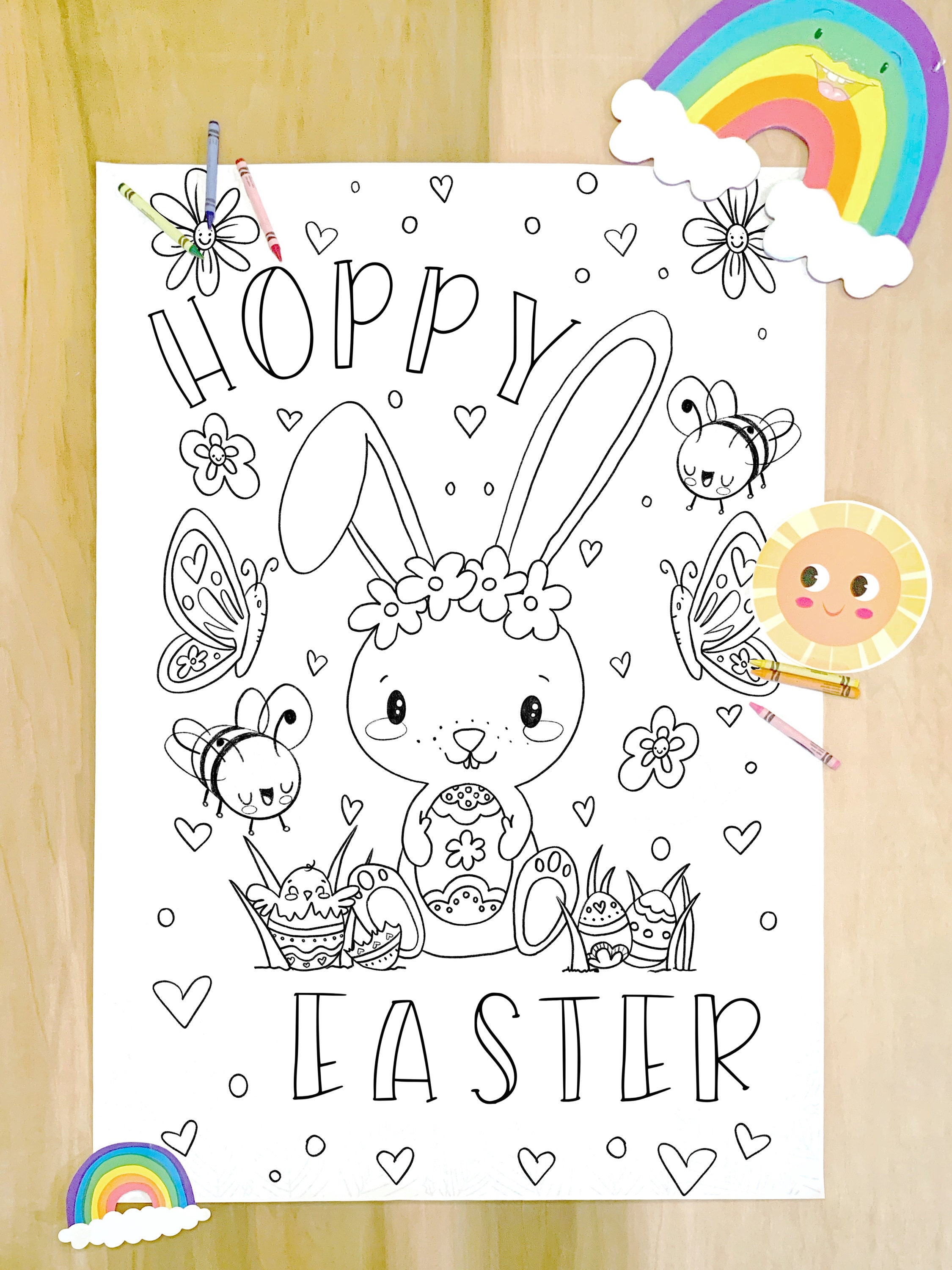 Giant Coloring Poster for Easter Printable Coloring Pages Instant ...