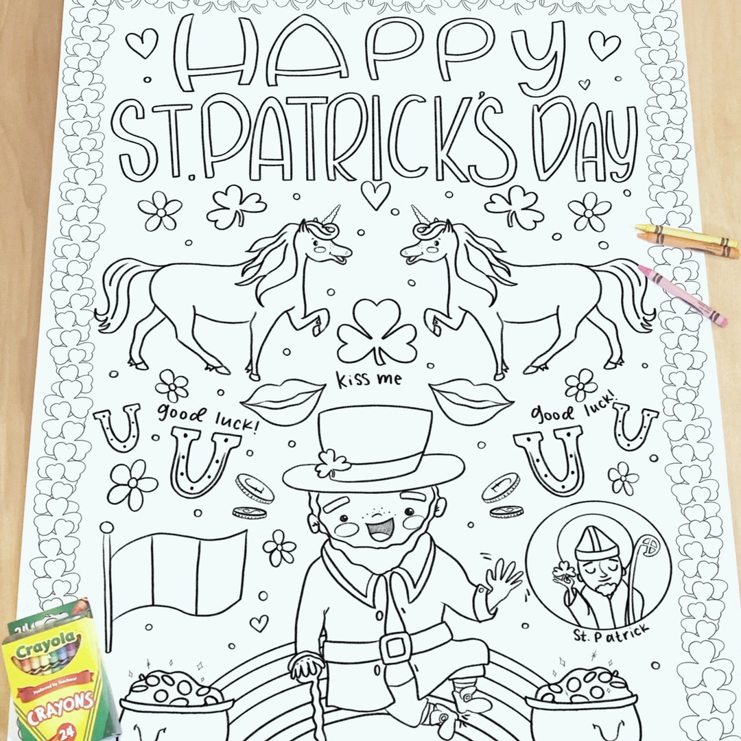 Giant Coloring Poster for St. Patrick's Day Printable Coloring Pages ...