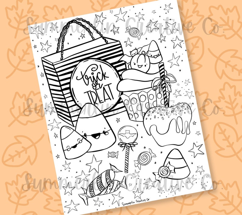 Halloween Coloring Page Bundle 3 Page Printable Activity - Etsy