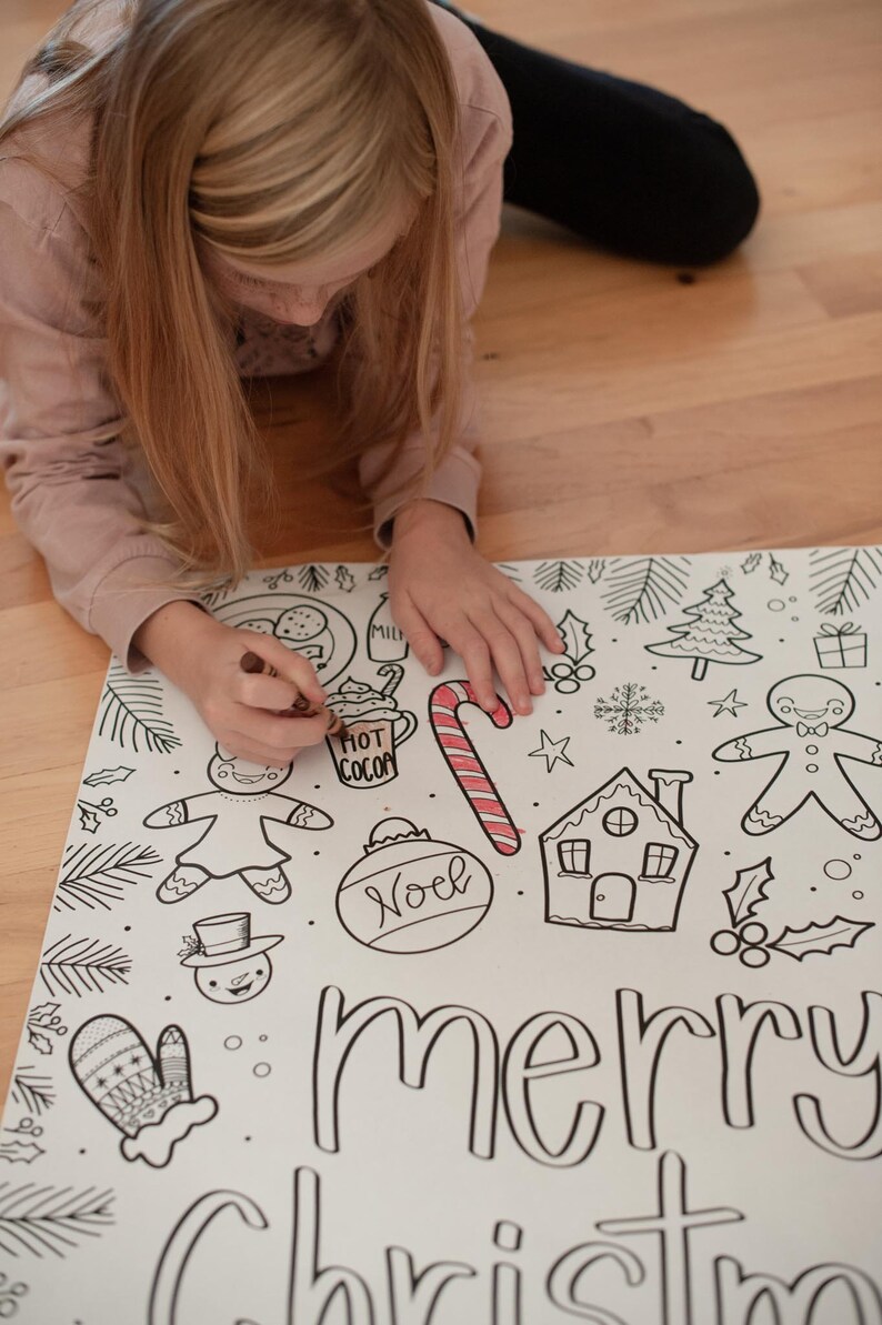 Giant Coloring Poster Christmas Printable Coloring Sheet - Etsy