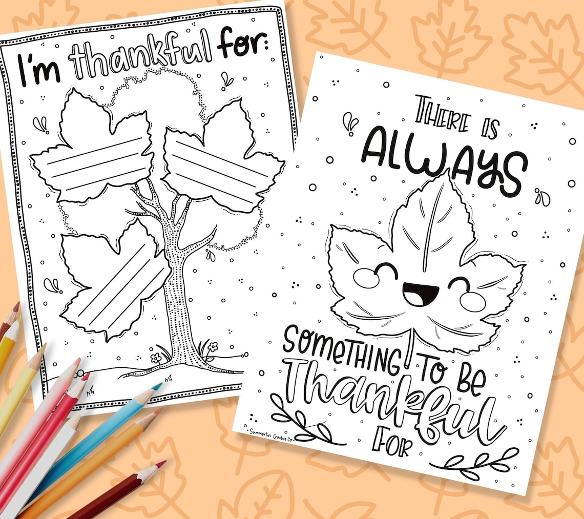 Thankful Tree Coloring Pages, Gratitude Worksheet for Kids, Printable ...