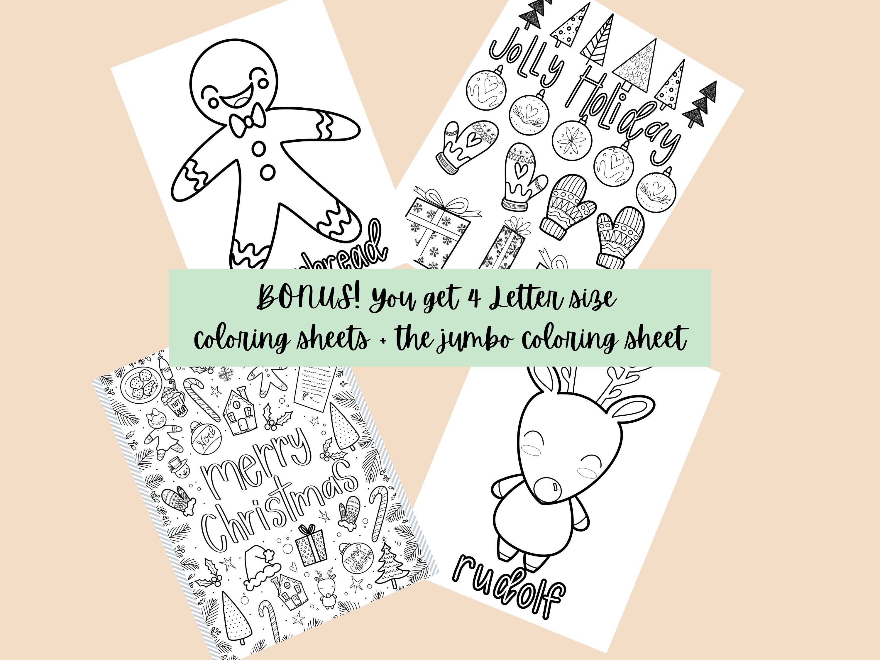 Giant Coloring Poster Christmas Printable Coloring Sheet Instant ...