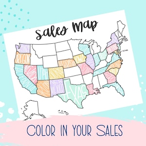Sales Tracker USA Map, Use With Procreate, Comes With Procreate Color ...