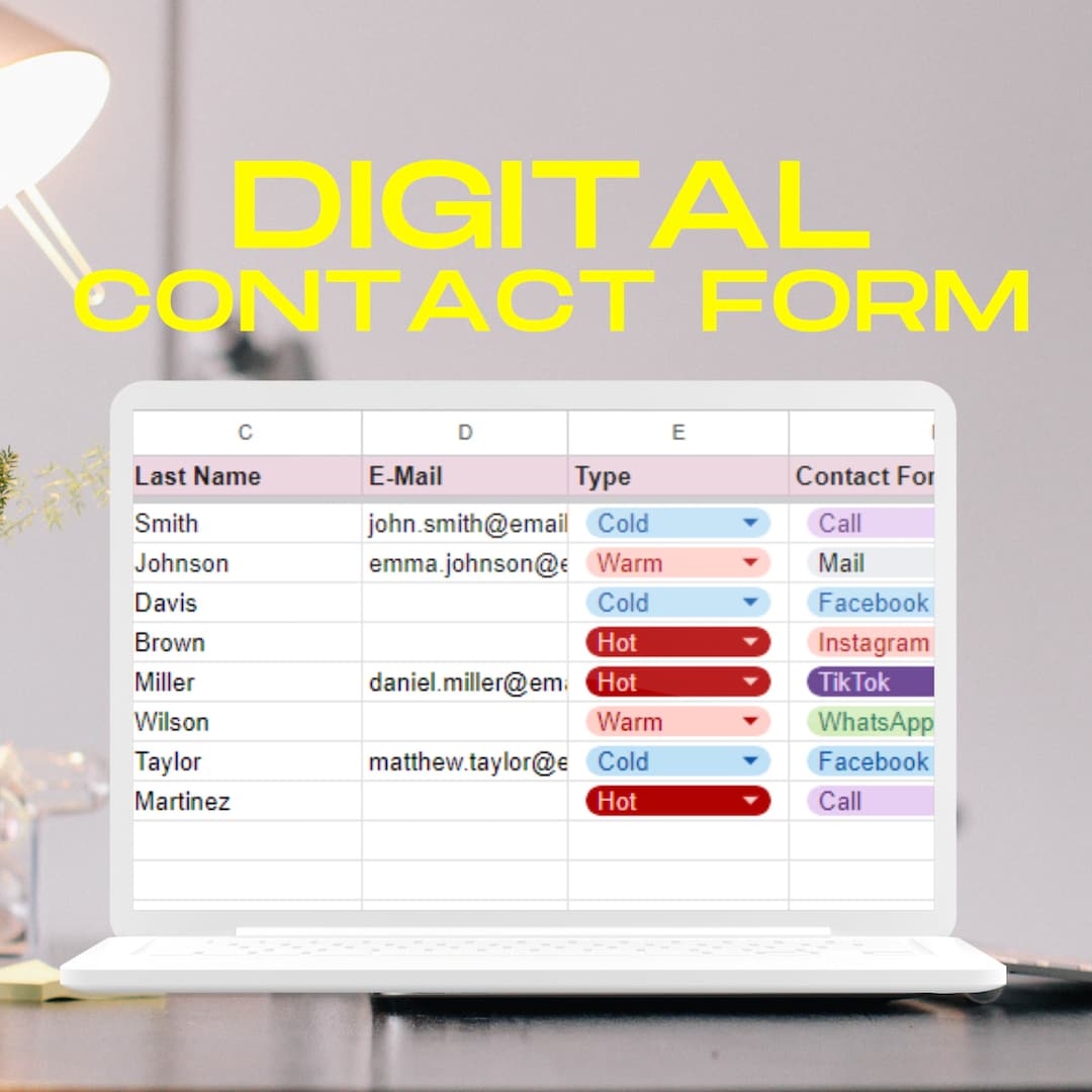 Digital Contact List: Organize Your Network - Etsy