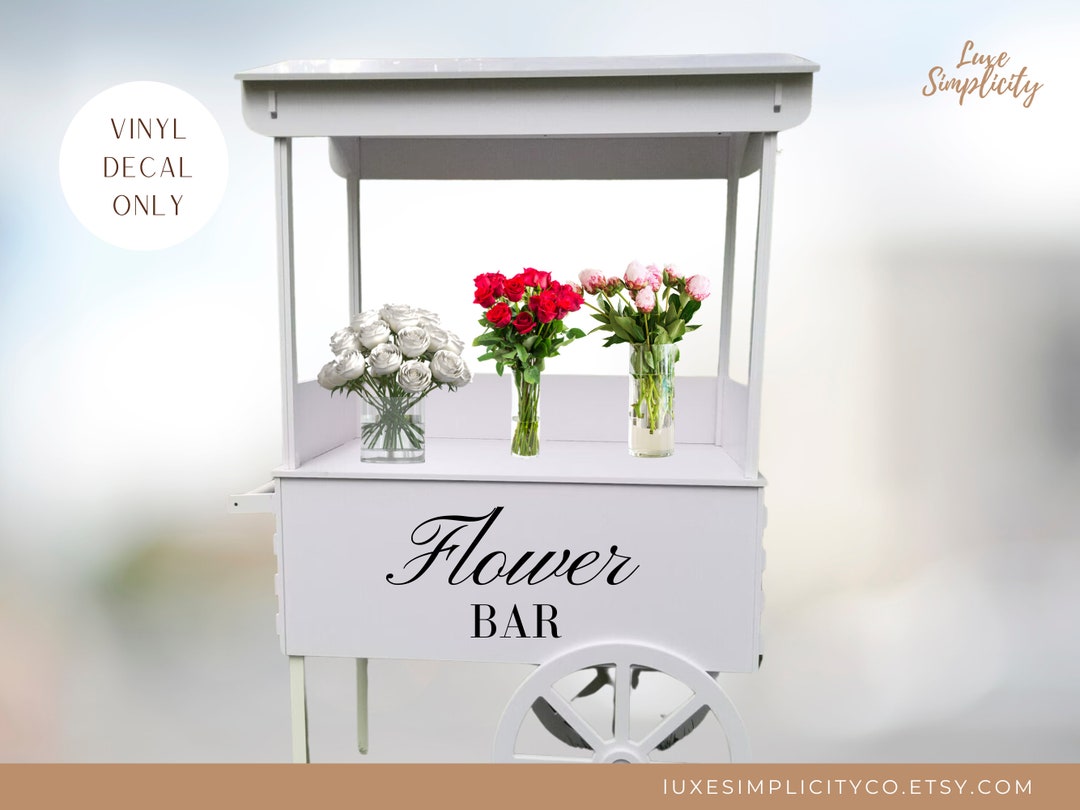 Flower Bar Sign Decal, Bouquet Bar Sign for Baby in Bloom or Love in ...