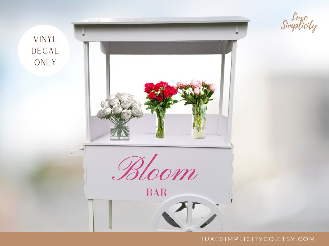 Flower Bar Sign Decal, Bouquet Bar Sign for Baby in Bloom or Love in ...