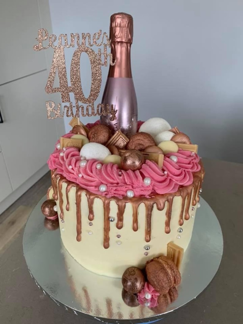 Topper de gâteau de paillettes de joyeux anniversaire - Etsy France