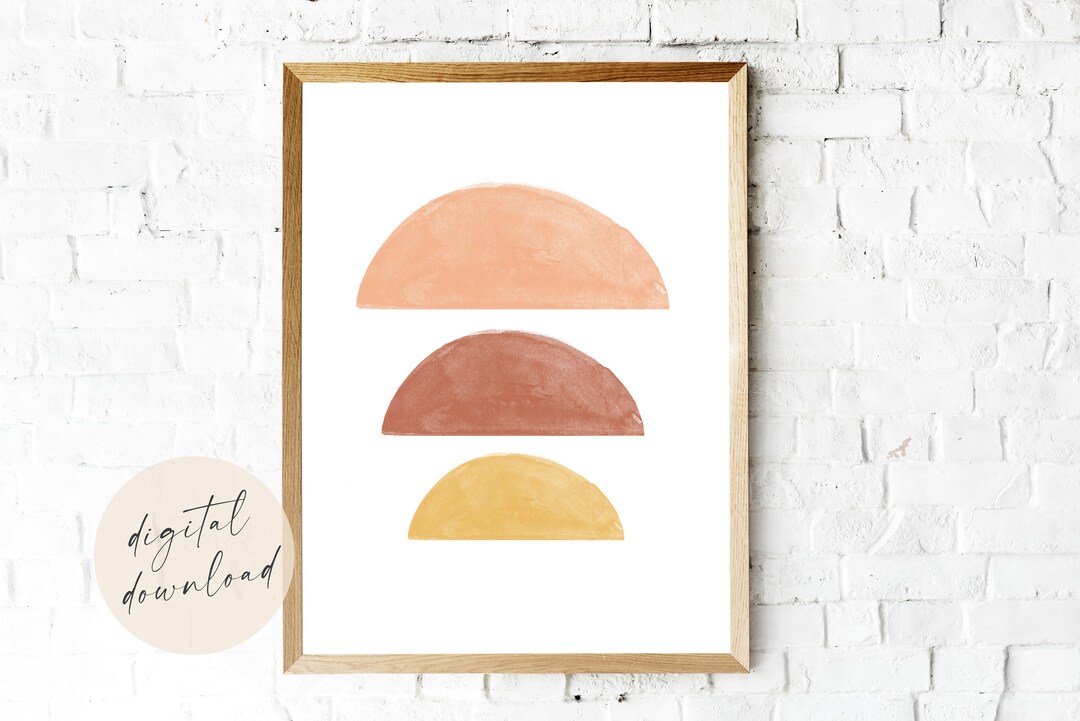 Abstract Boho Watercolor Printable Muted Tones Minimalist Shapes Blush ...