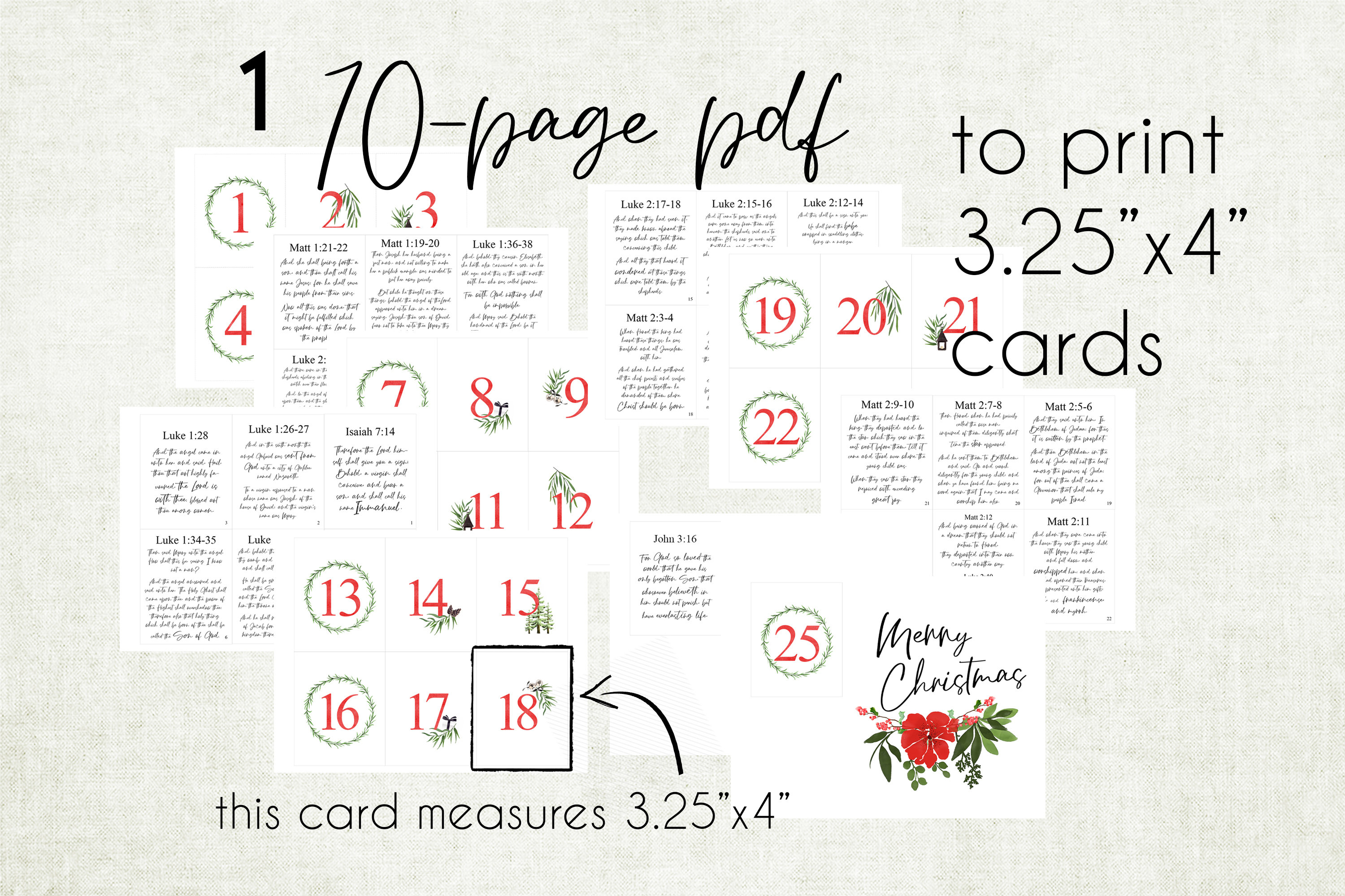 Printable Advent Calendar Christmas Countdown PDF Scripture - Etsy
