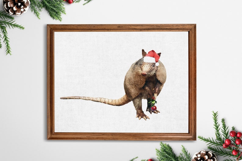 Whimsical Christmas Printable Holiday Armadillo Animal - Etsy