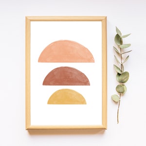 Abstract Boho Watercolor Printable Muted Tones Minimalist Shapes Blush ...