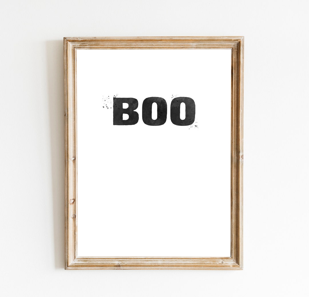 Boo Word Art Minimalist Halloween Decor Typography Print - Etsy