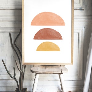 Abstract Boho Watercolor Printable Muted Tones Minimalist Shapes Blush ...