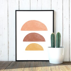 Abstract Boho Watercolor Printable Muted Tones Minimalist Shapes Blush ...