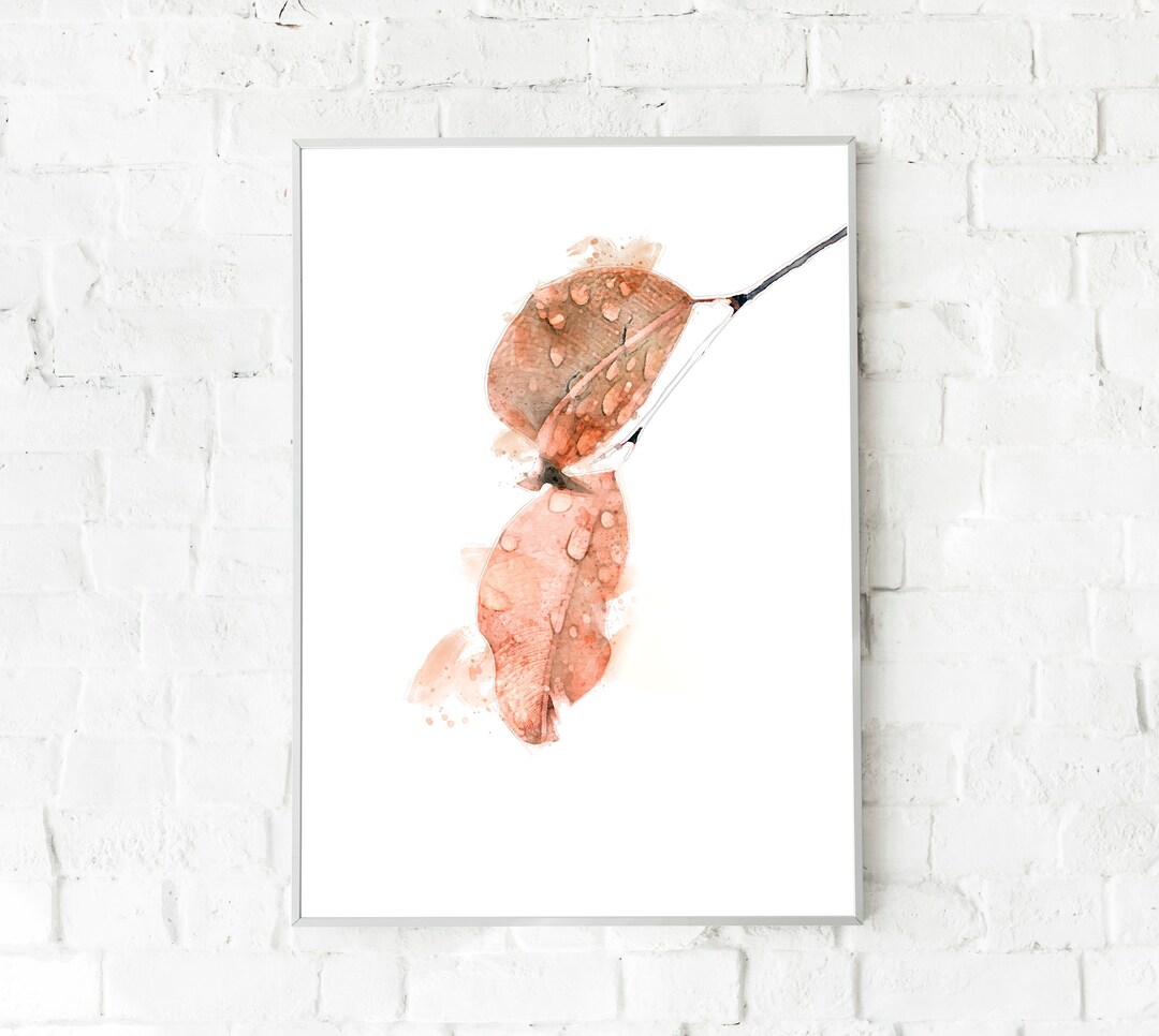 Fall Leaf Watercolor Download Rust Colored Art Printable - Etsy
